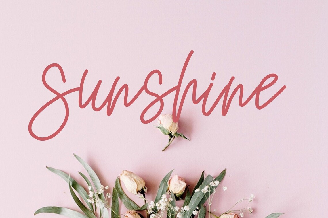 Sunshine Font Digital font download Modern Calligraphy | Etsy