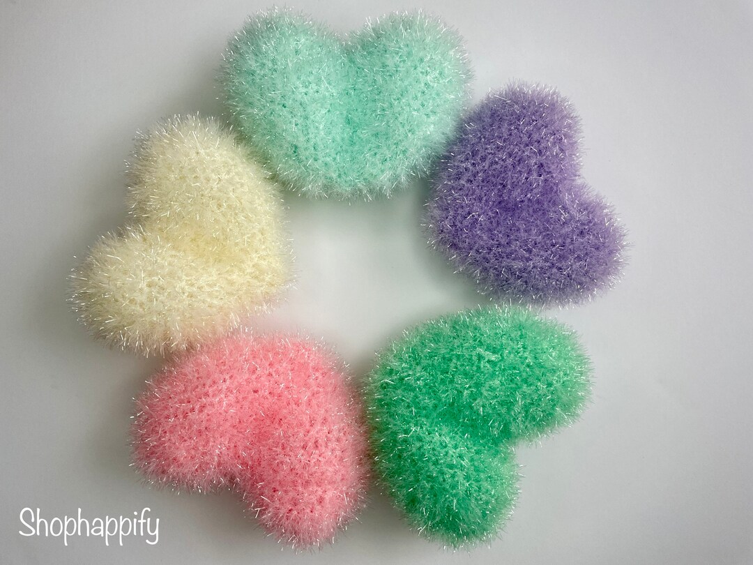 Pastel Heart Crochet Scrubbies Dish Scrubbies Crochet Scrubbies Dish ...
