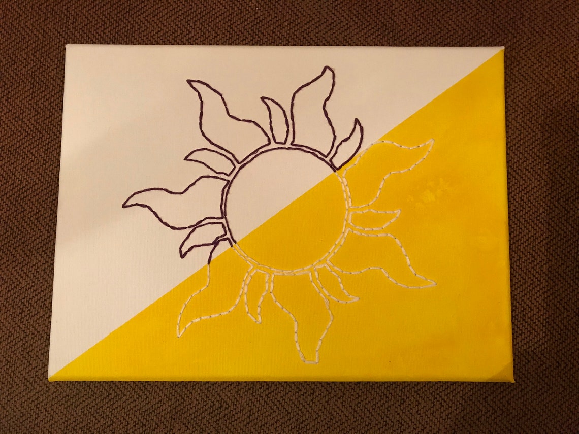 Tangled Sun Embroidered Canvas - Etsy
