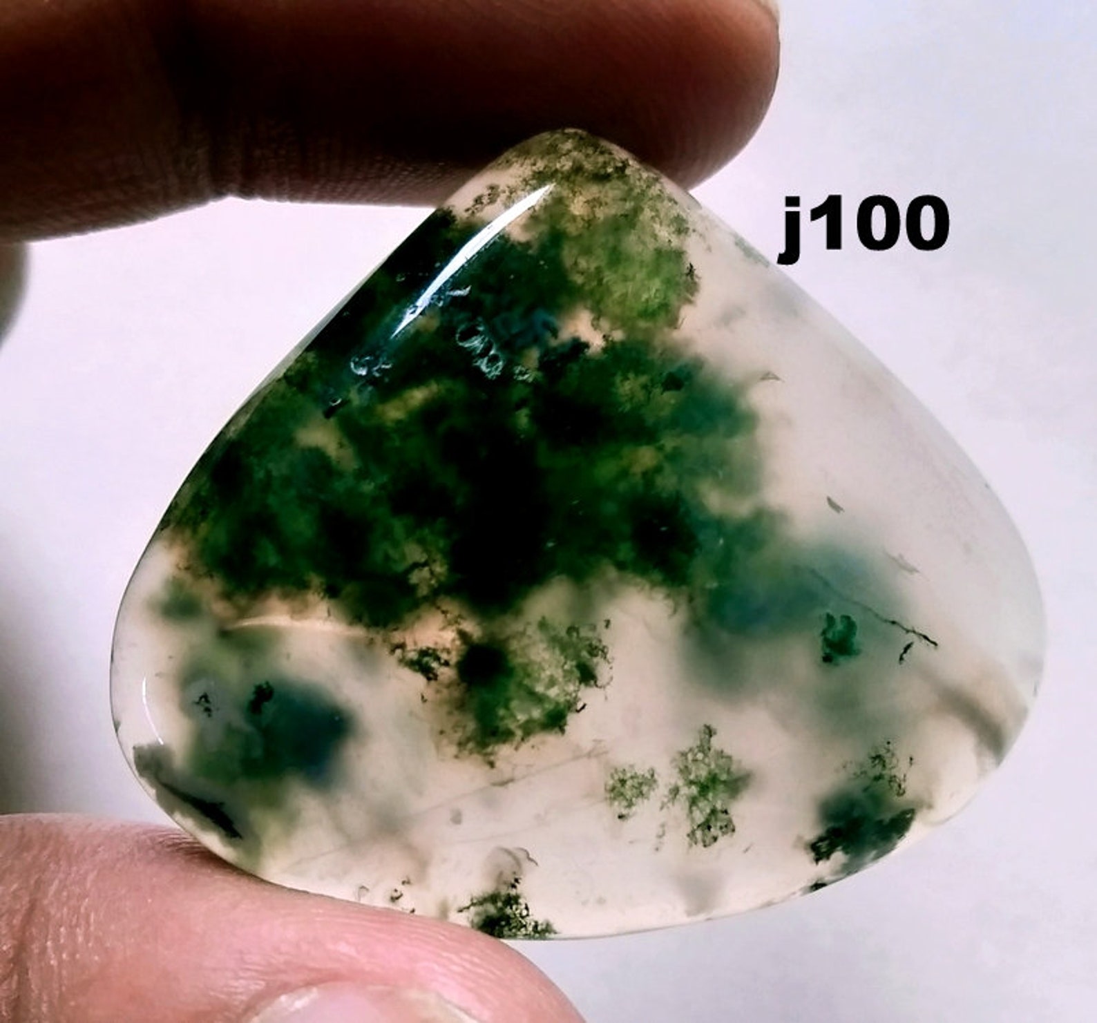 Natural Green Moos Agate Gemstone Cabochon Loose Gemstone for Making ...