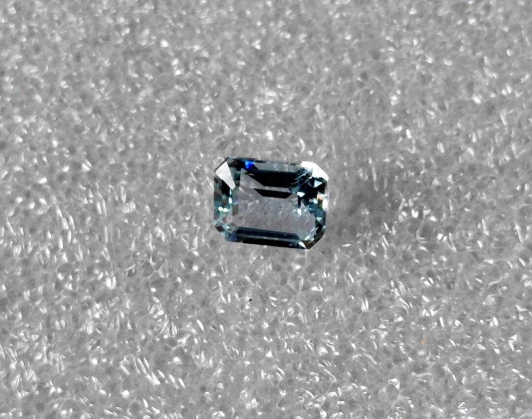 Natural Aquamarine Deep Blue Emerald Cut Octagon Faceted and Size 9.8.5 ...