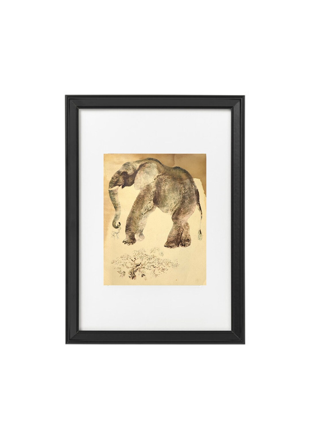 Old Elephant Illustration Original Unique Ancient Book Page - Etsy