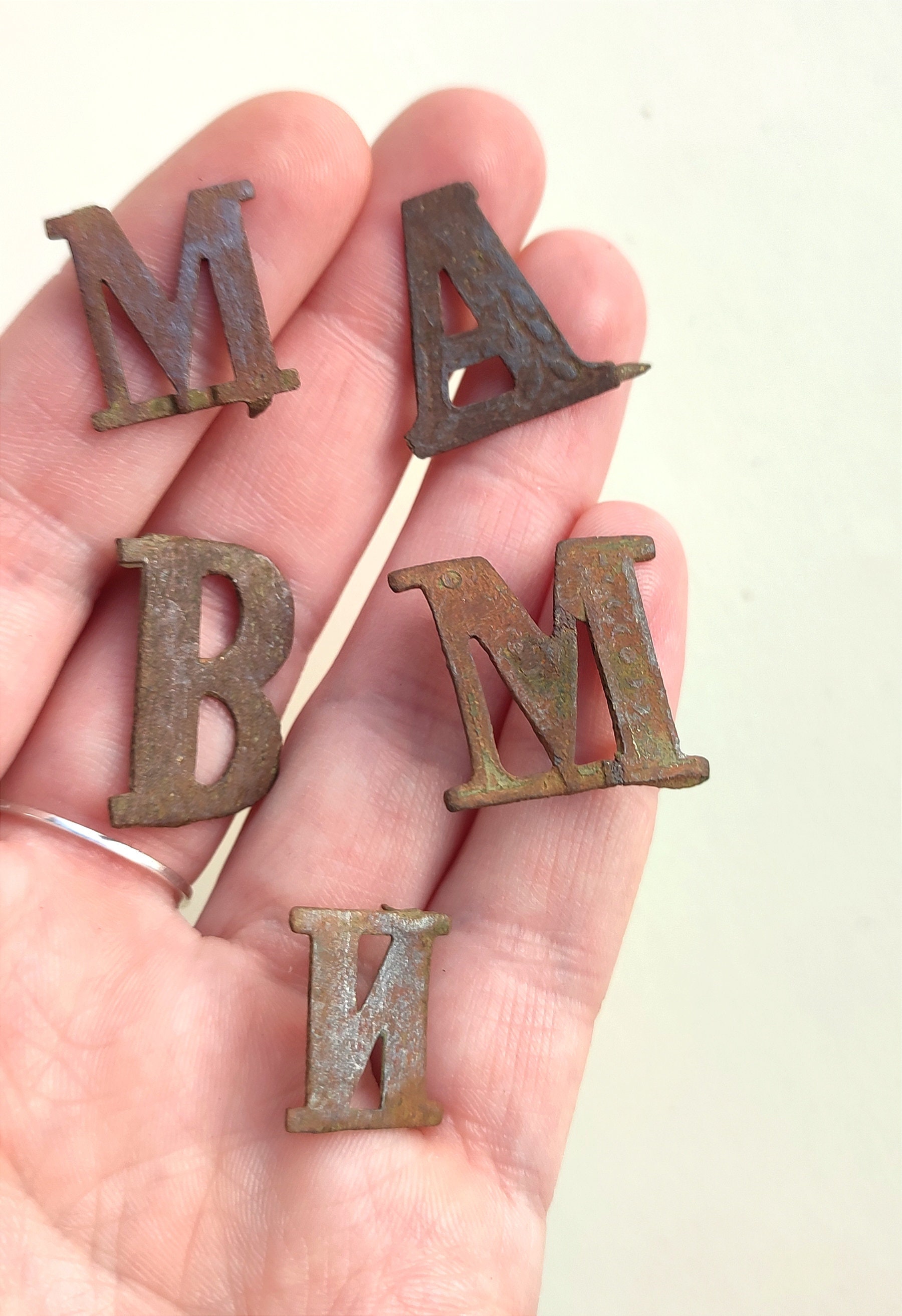 Ancient Copper Letters | Set of 11 | Original Antique Embroidered ...