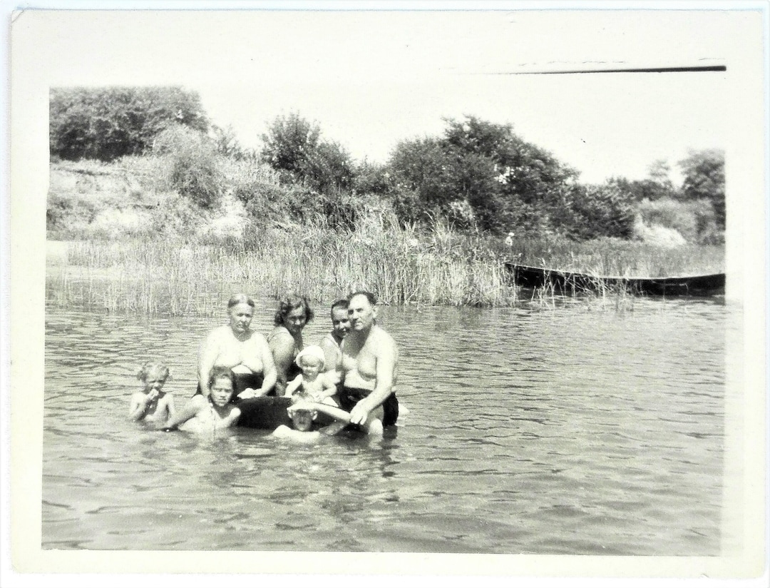 Family Bathing in the River Original Vintage Photography - Etsy