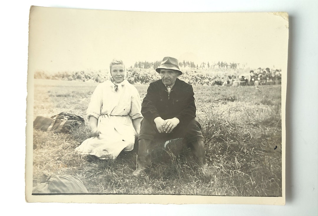 Original Vintage Photography Village Elders Sitting in the Meadow ...