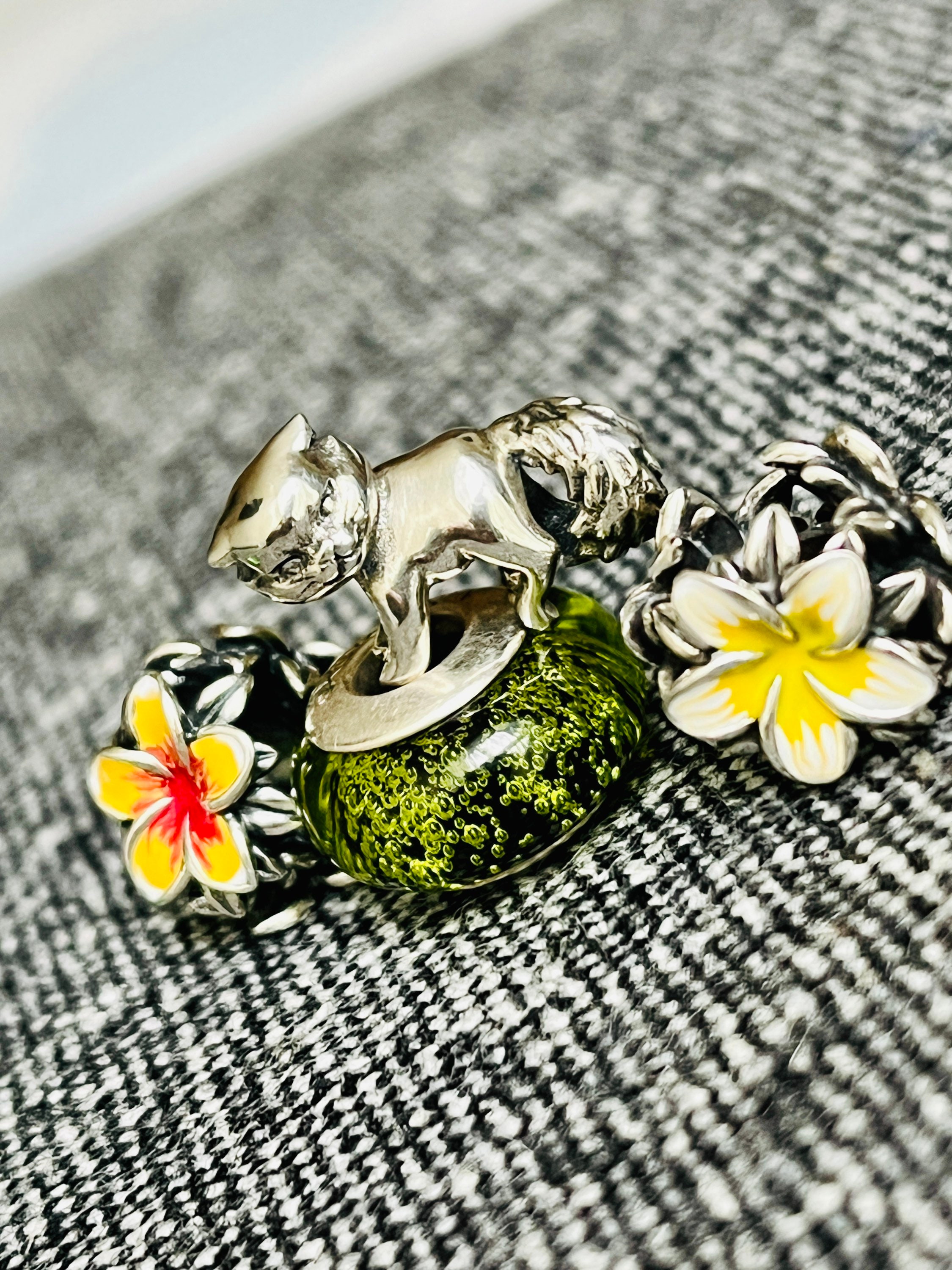 Furry the Cat Charm, Fits Pandora Bracelet, Aurora Charm, Sterling ...