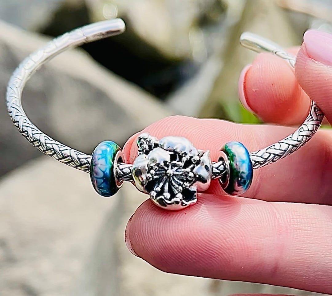 Secret Pond Lily Charm, Fits Pandora Bracelet, Aurora Charm, 925 ...