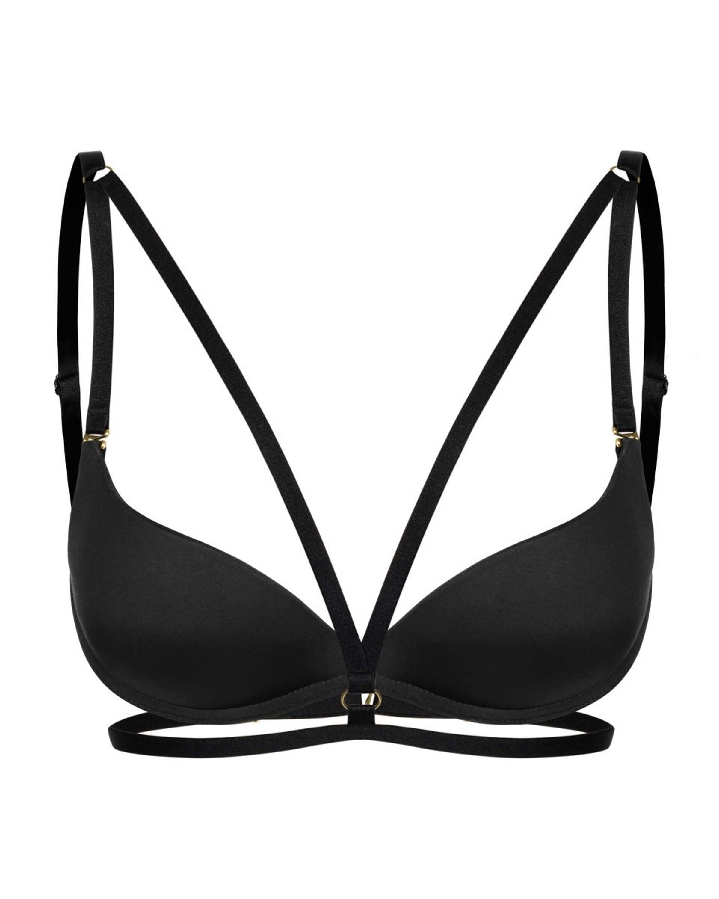 Promees Sexy Lingerie Ava Black/gold Bra Straps,fetish,decorative ...