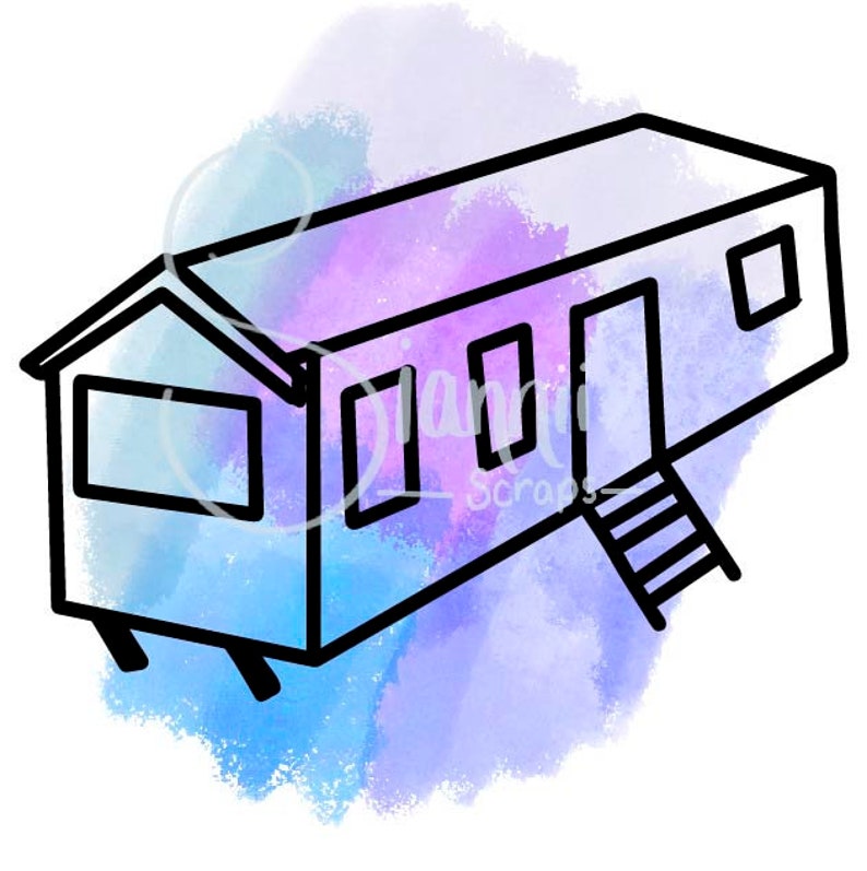 Static Caravan Digital Cut File Svg Png Jpg, Hand Drawn Scrapbooking ...