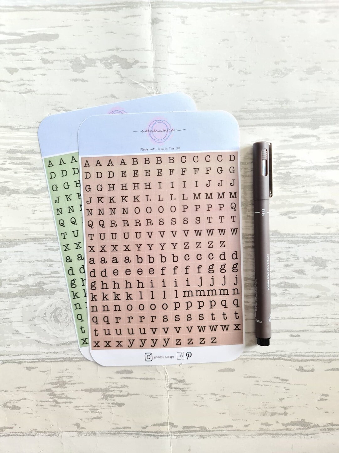 Tile Alphabet Stickers, Alpha Stickers, Journalling Alphabet Sticker ...