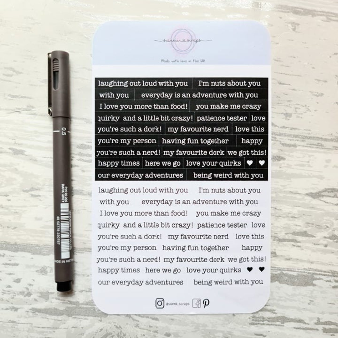 Contemporary Couples Sentiment Stickers, Word Scrapbooking Stickers ...
