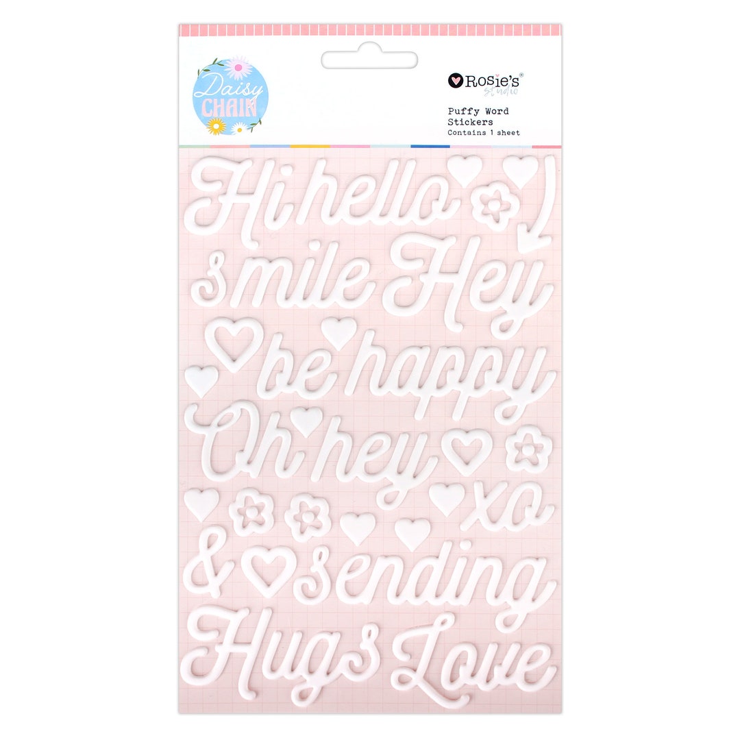 Rosie's Studio Puffy Word Stickers, Daisy Chain Collection, Puffy ...