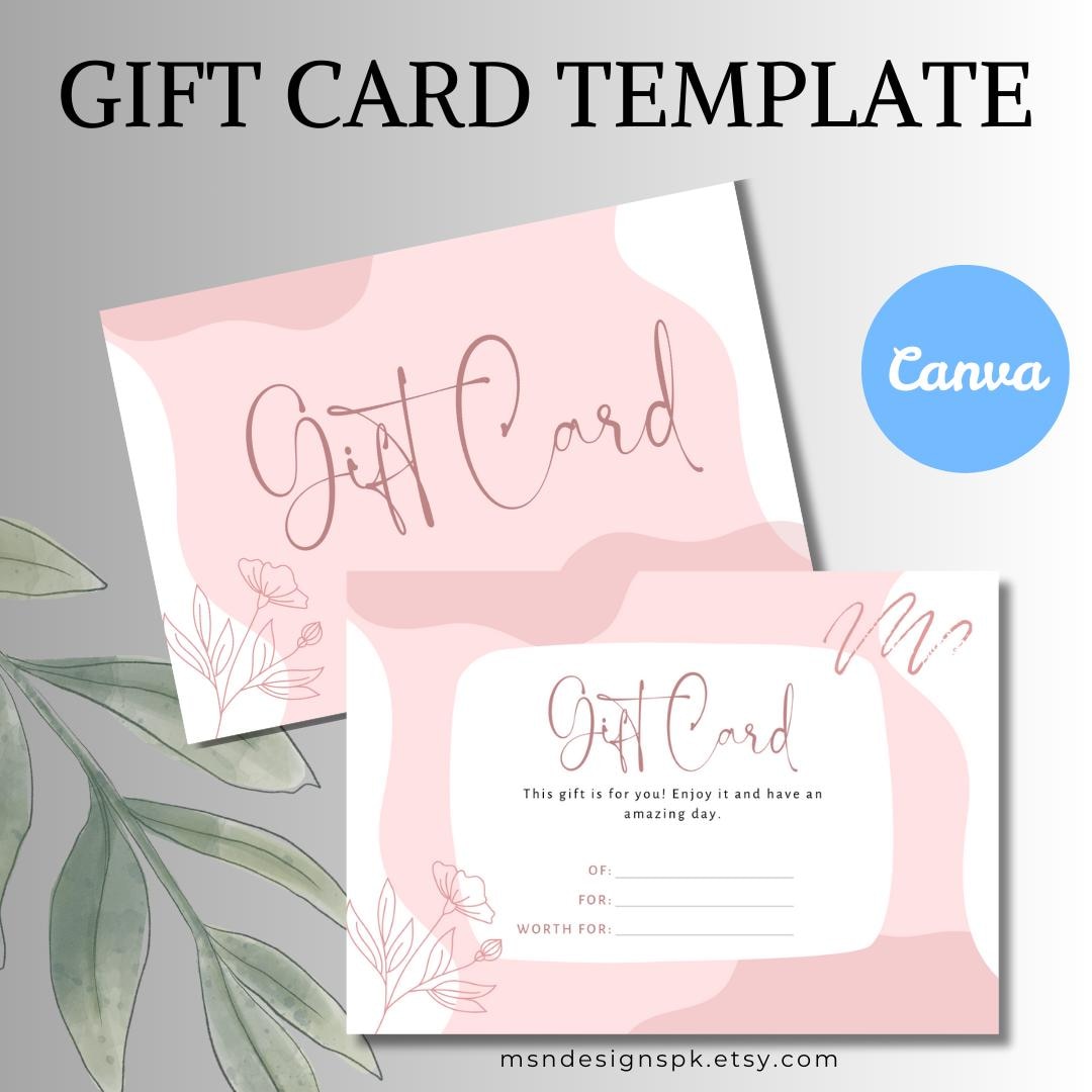 Editable Gift Template, Gift Certificate Template, Modern Gift Card ...