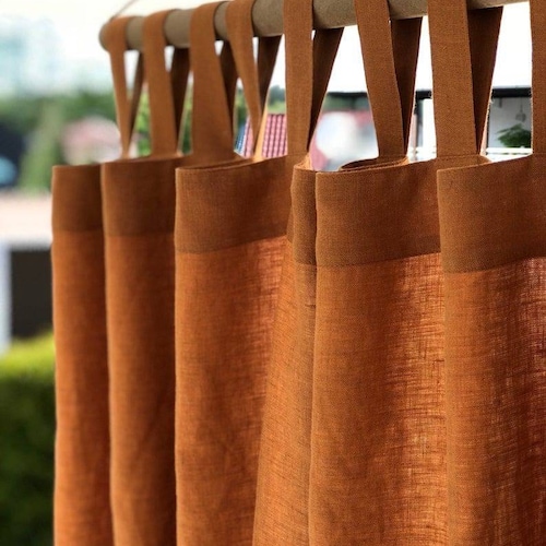 Cinnamon Color Cotton Curtain Cotton Window Drape - Etsy