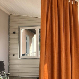 Cinnamon Color Cotton Curtain, Cotton Window Drape /stonewashed Cotton ...