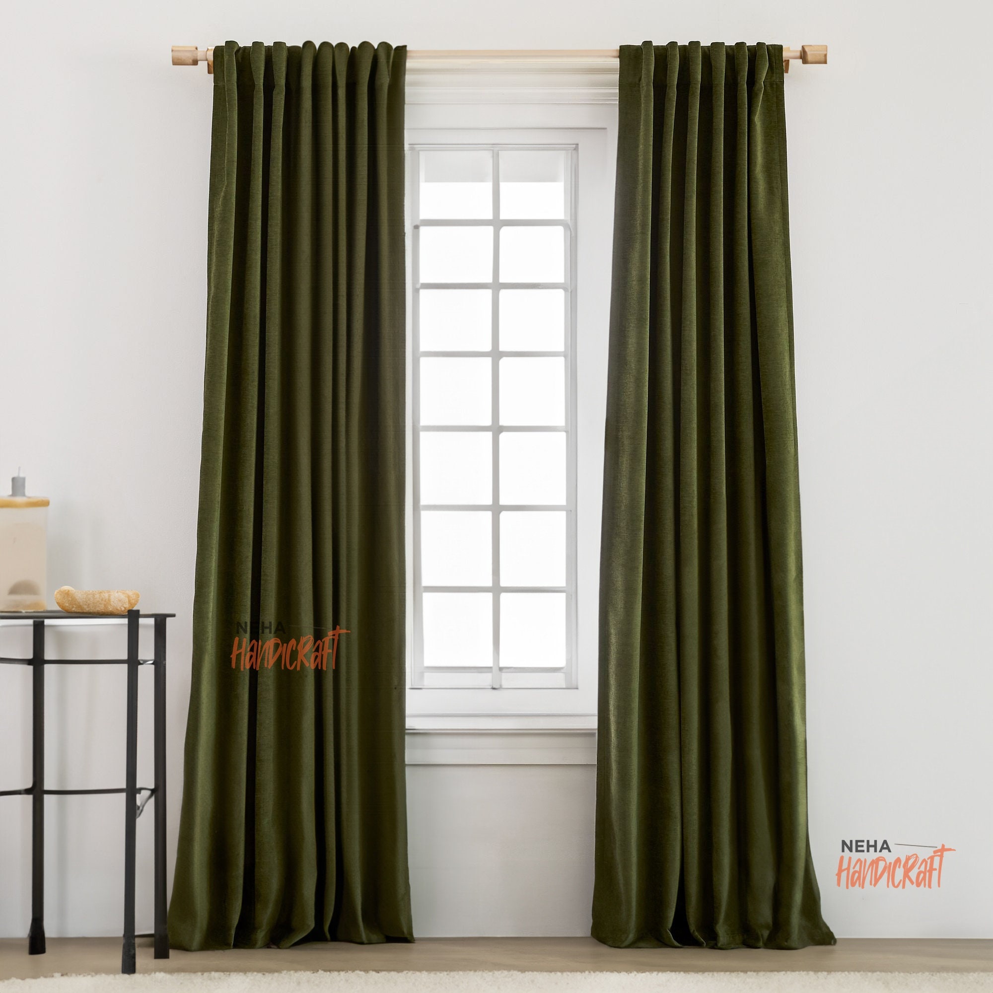 Dark Olive Green Curtains