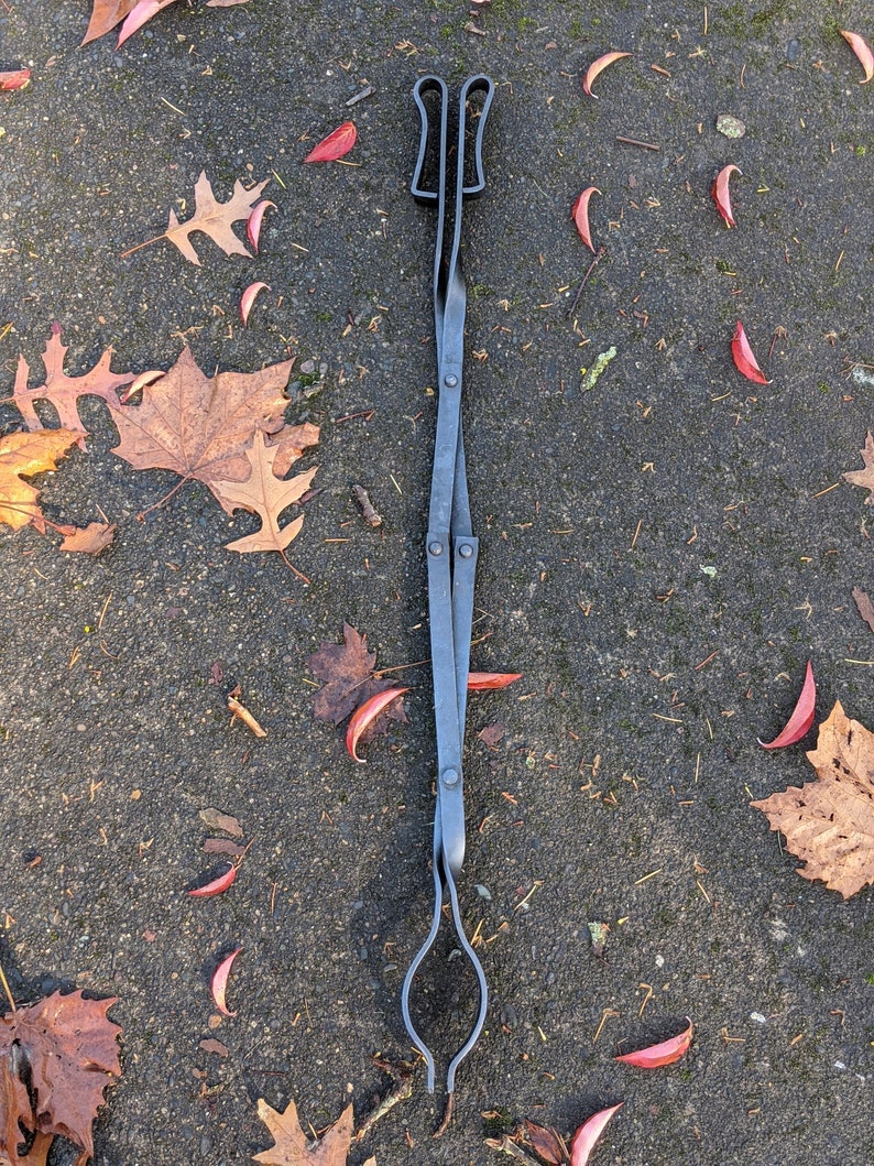 Hand Forged Fire Tongs Blacksmith Made Fire Tools Articulated Tongs ...