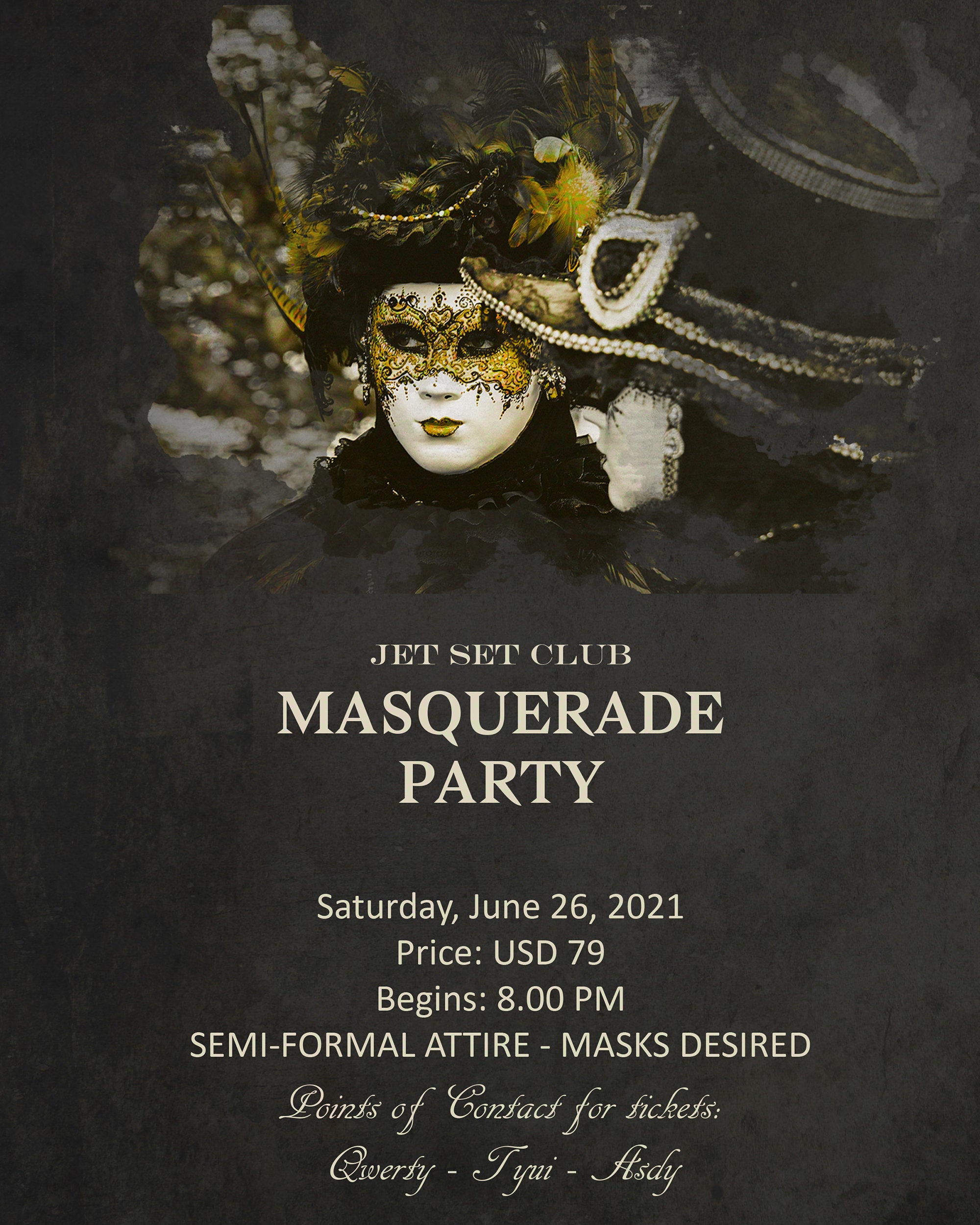 Masquerade Ball Poster Template
