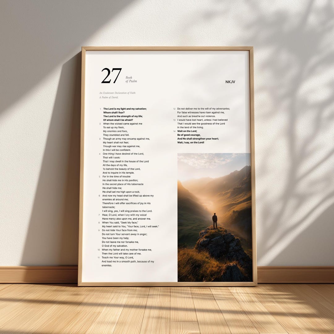 Psalm 27 Scripture Print, Minimalist Christian Wall Art - Etsy