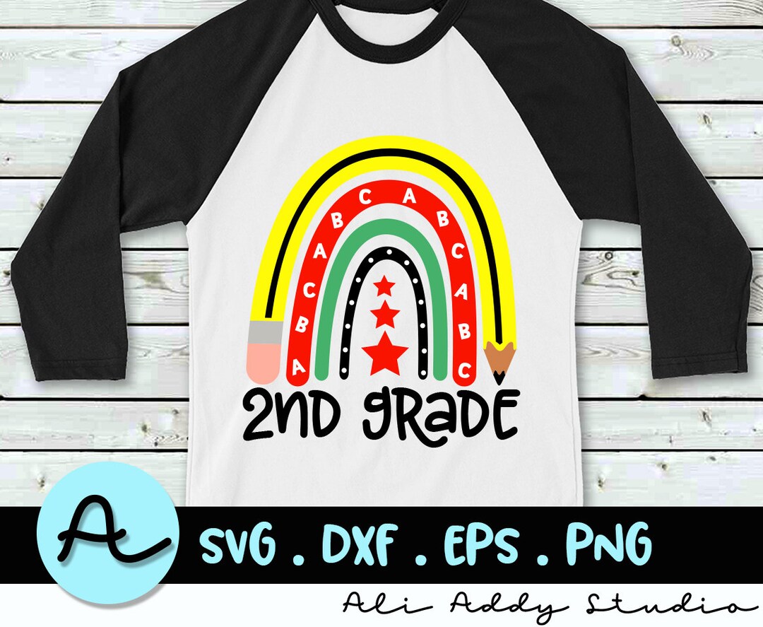 Rainbow 2nd Grade Cut File, Second Grade, First Day of School, Rainbow ...