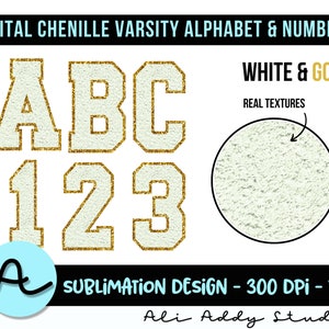Faux Chenille Letters PNG, Varsity Digital Patches, Sublimation Designs ...