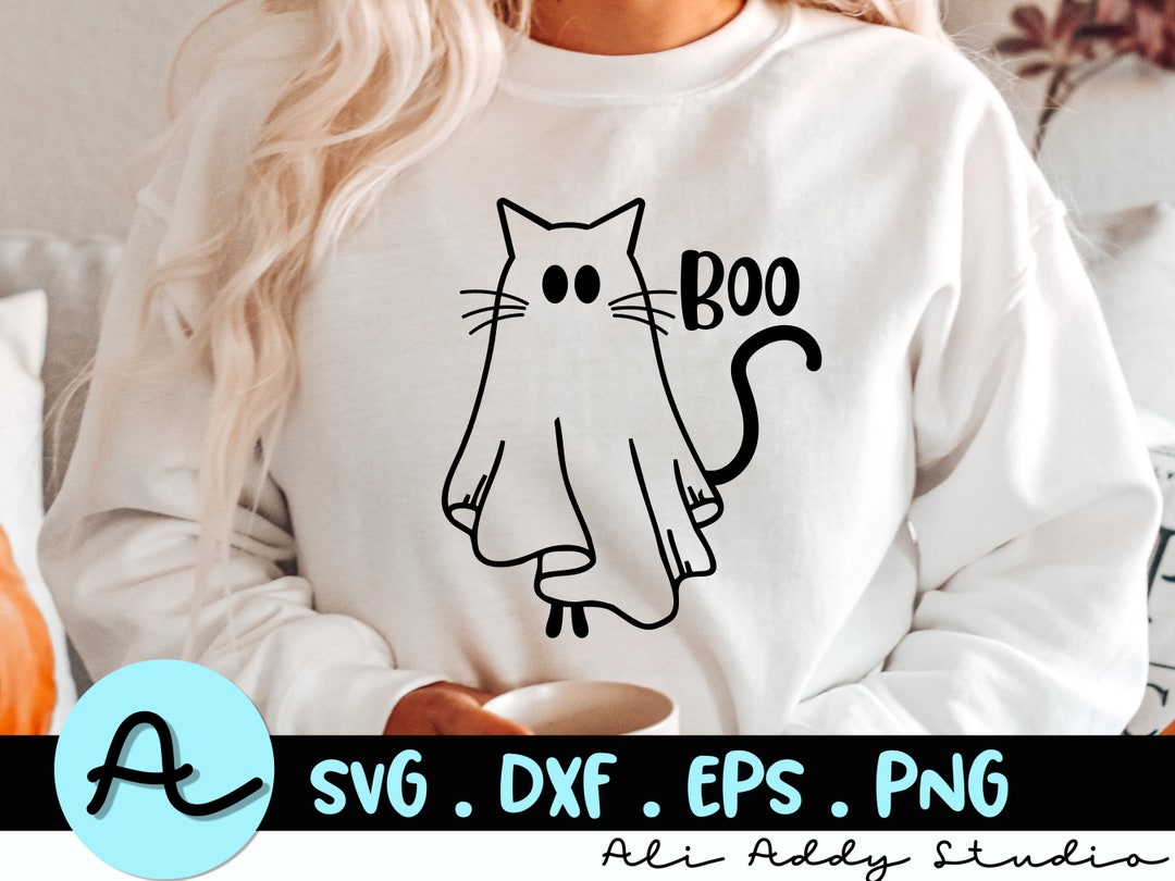 Cat Ghost SVG, Cat Ghost PNG, Cute Halloween Cat, Halloween Cat Shirt ...