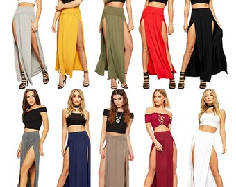 Double Split Skirt - Etsy