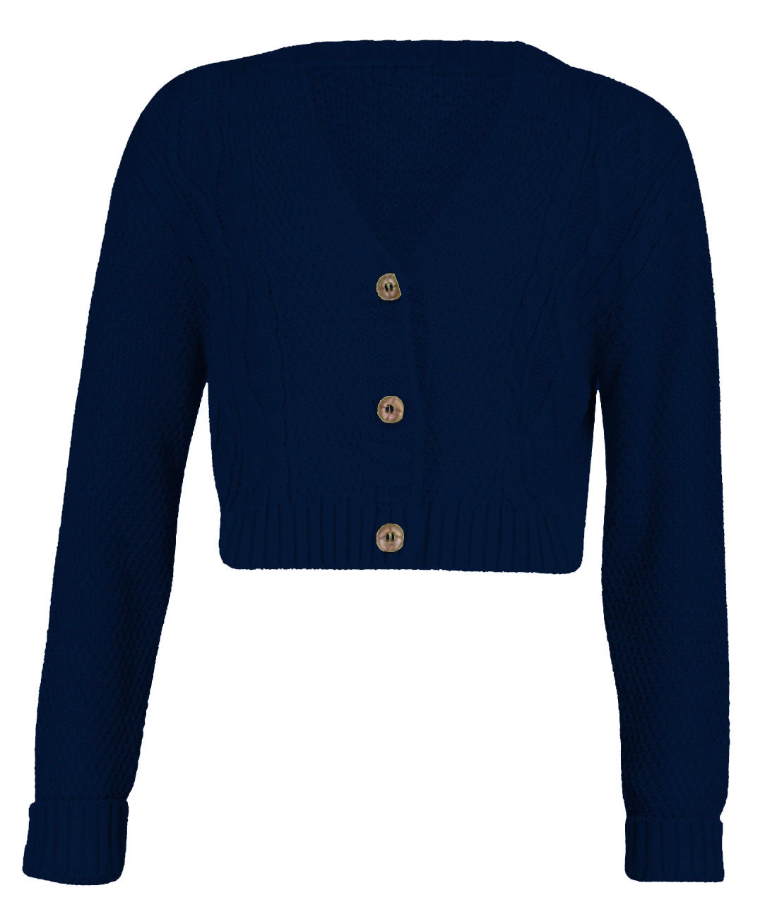 Ladies Cable Button Crop Top 3 Button Cropped Chunky Aran - Etsy UK