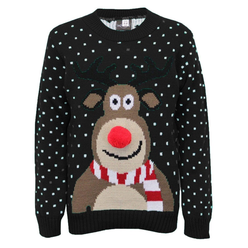 Girls Boys Unisex Christmas Reindeer Snowflake Knitted Rudolf - Etsy UK