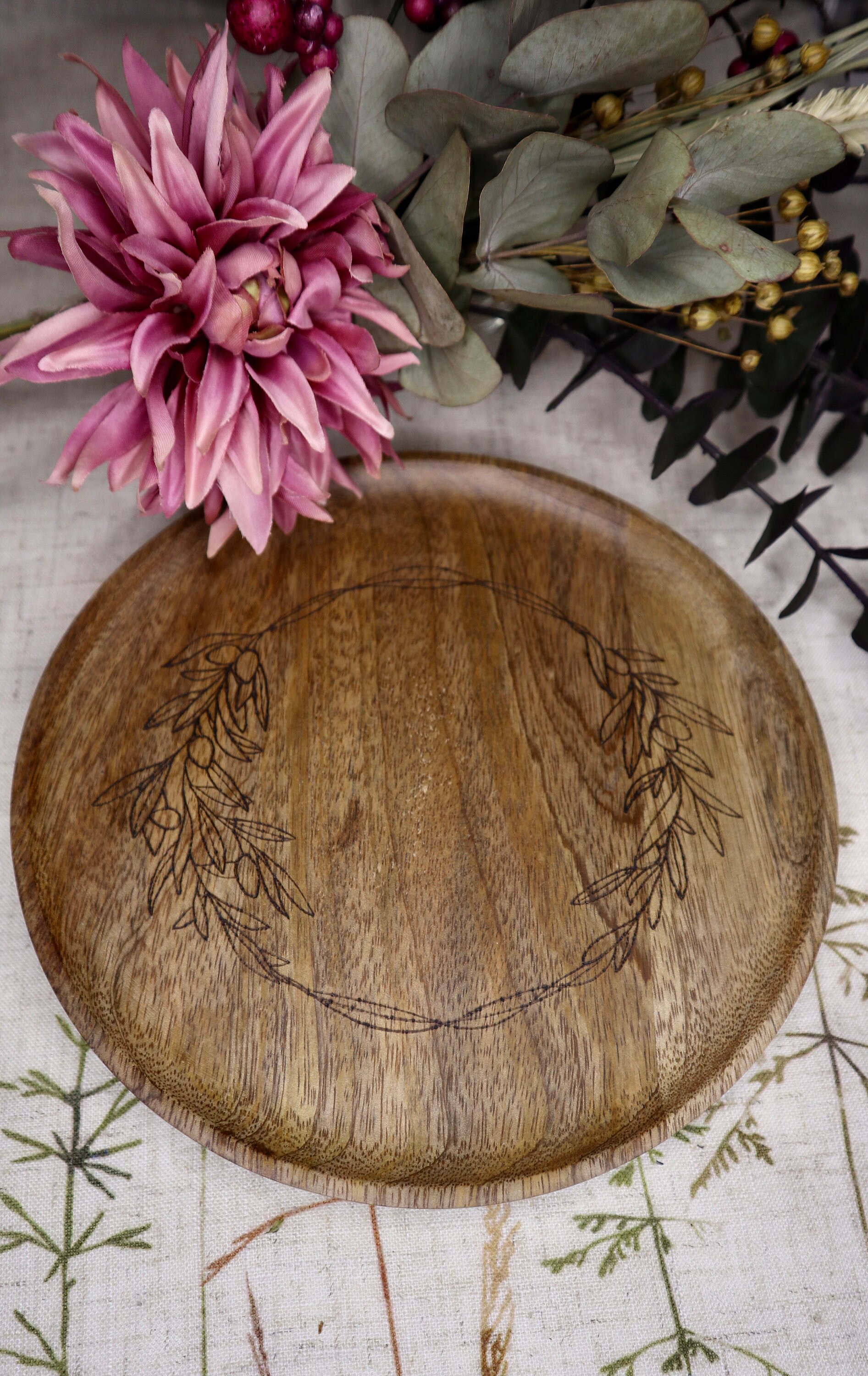 Wooden Serving Plate Olives Pyrography Pyrography - Etsy