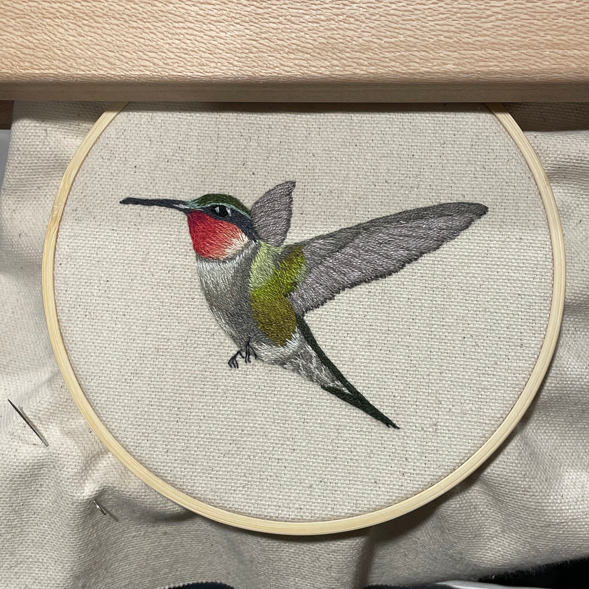 An Introduction to Thread Painting Ruby-Throated Hummingbird | Etsy
