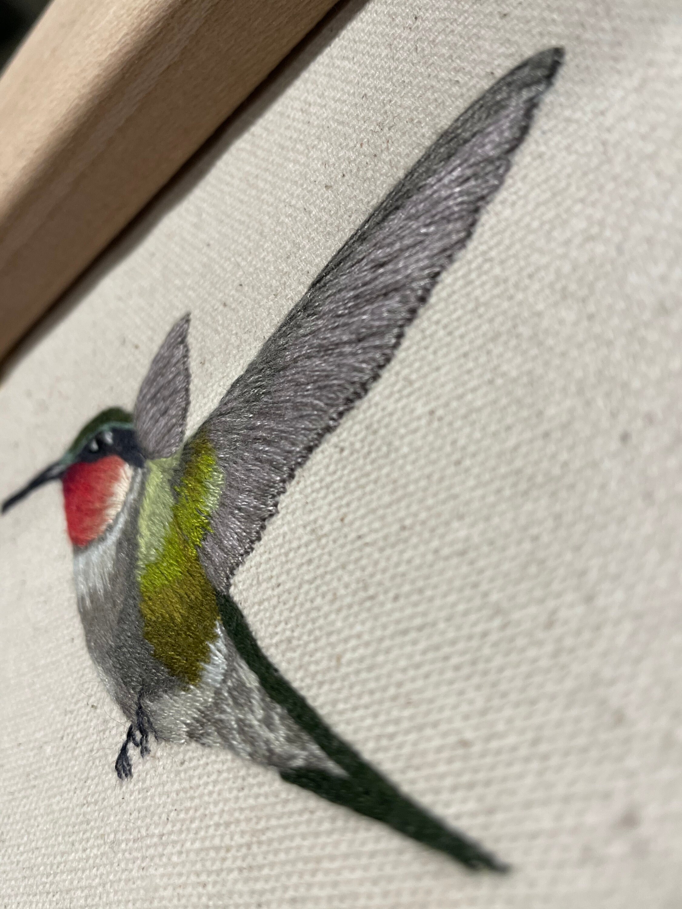 An Introduction to Thread Painting | Ruby-throated Hummingbird - Etsy