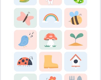 Memory Match Game Printable: Butterfly, Homeschool Printable, Cat ...