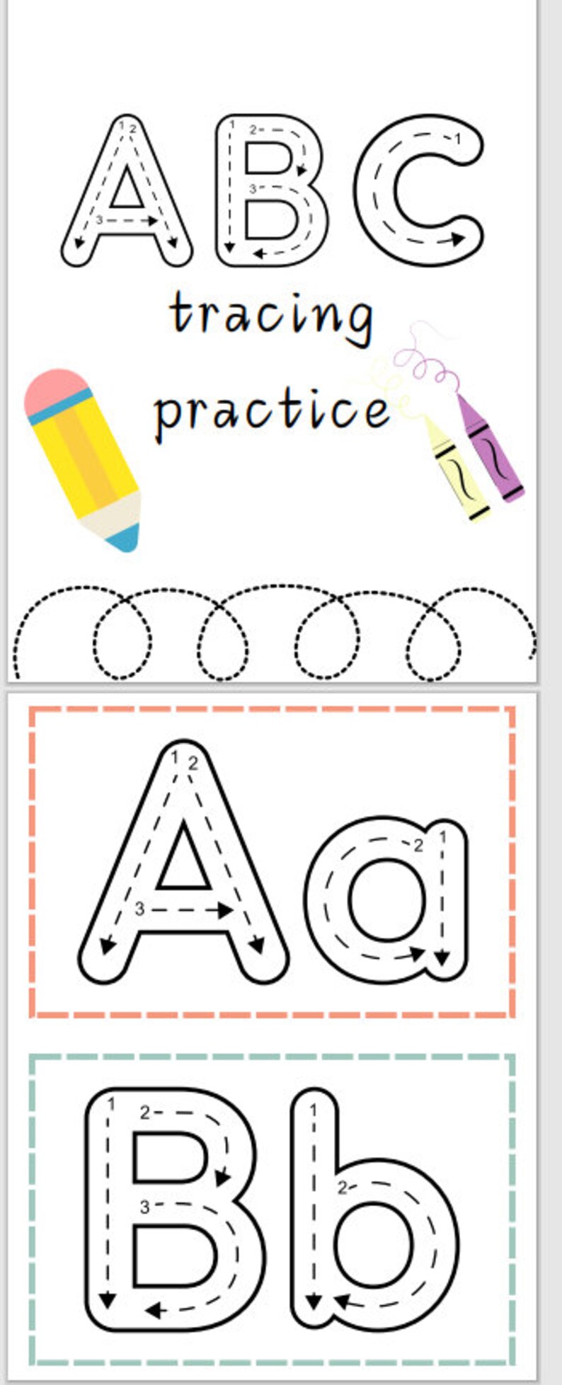 ABC Tracing Pages - Etsy