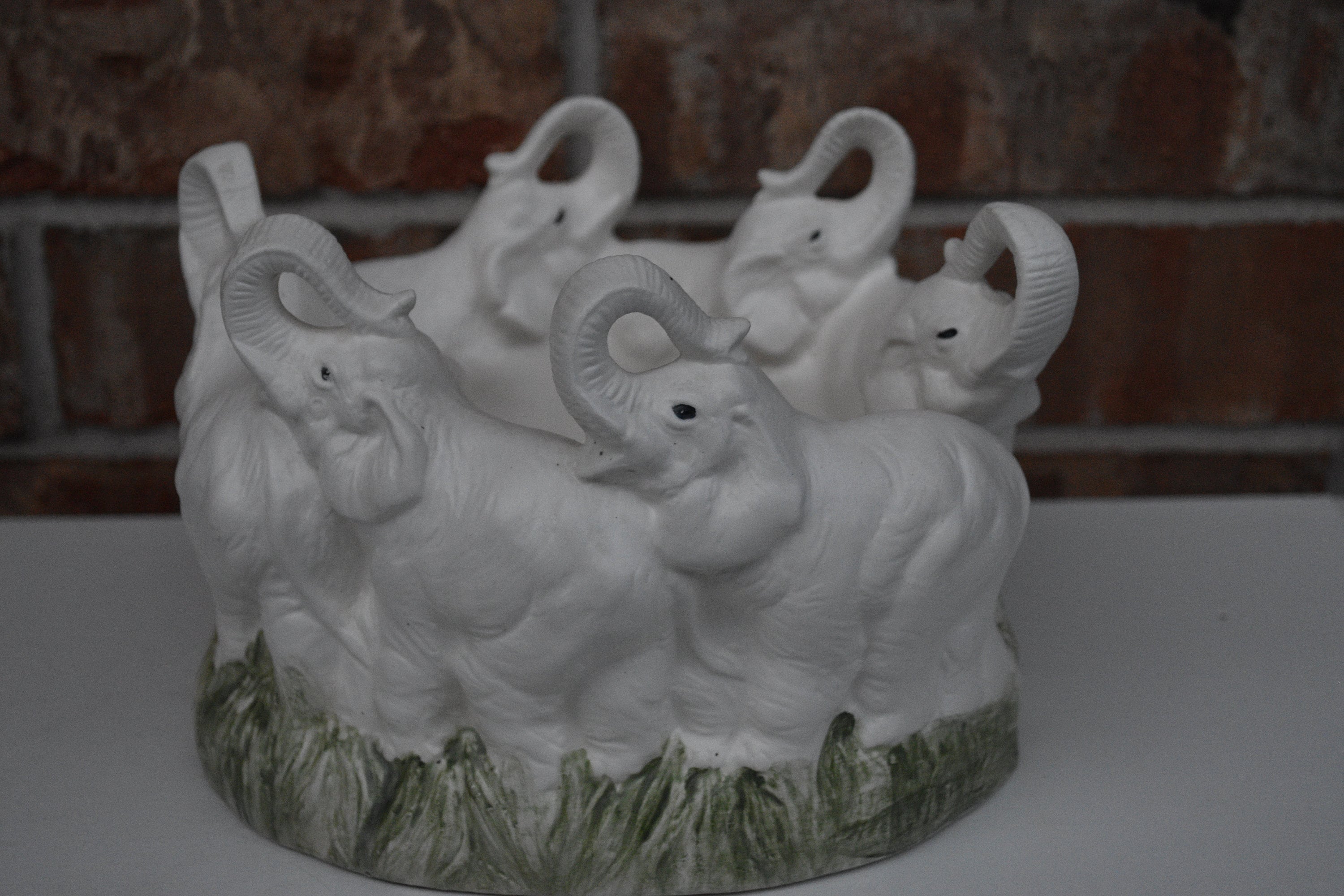 Vintage Holland Mold Ceramic Ring of Elephants Planter - Etsy
