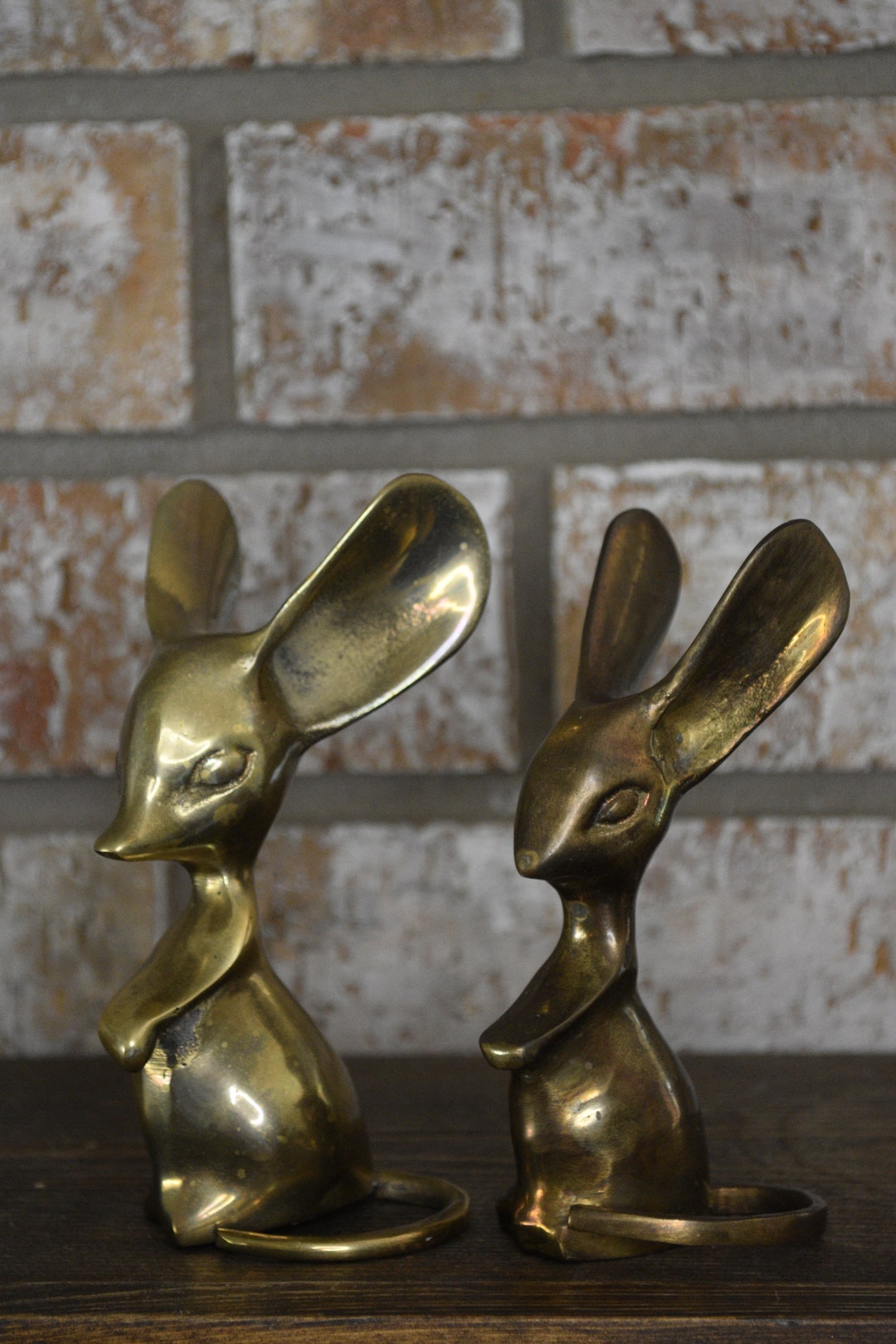 Vintage Solid Brass Mouse - Pair - Etsy