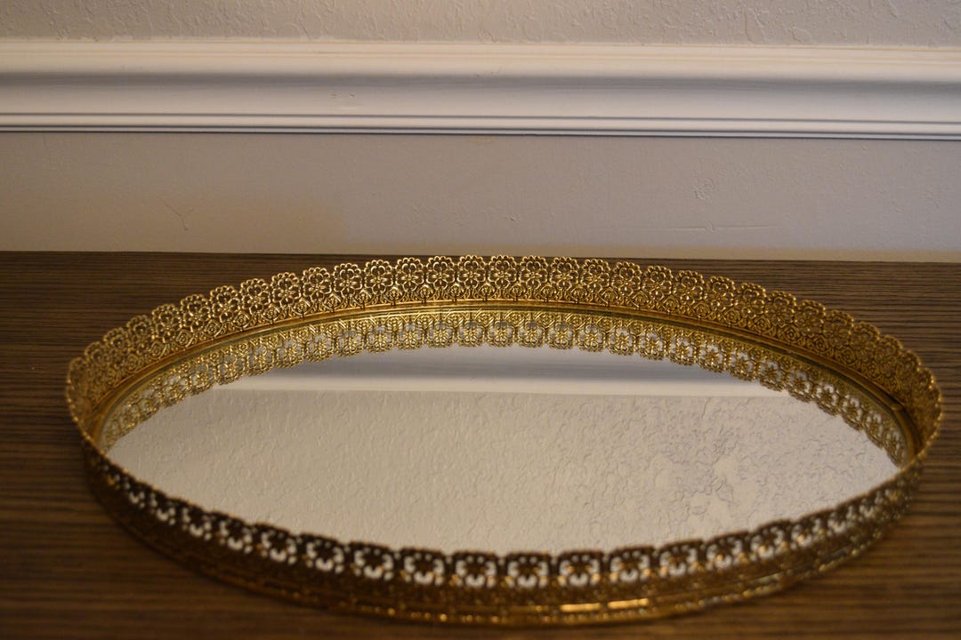 Vintage Mirror Vanity Tray - Etsy
