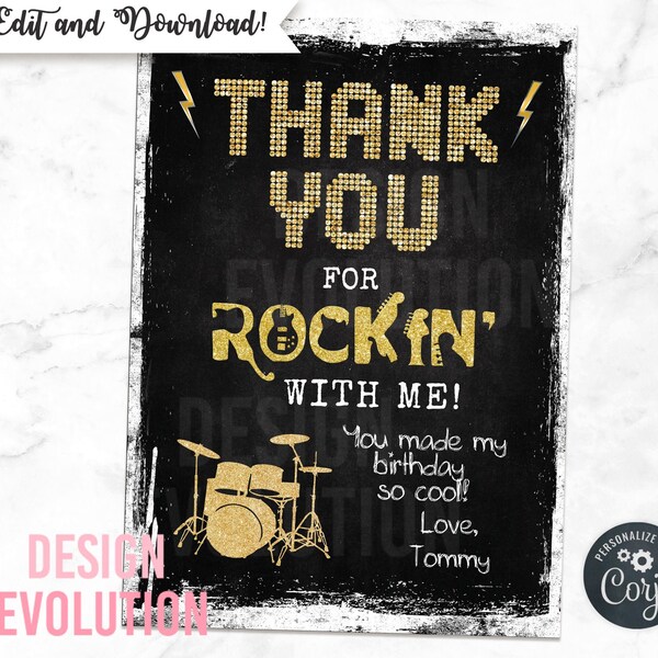 Rock Star Thank You - Etsy