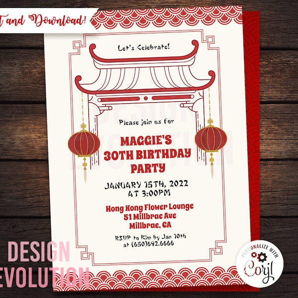 Chinese Invitation - Etsy