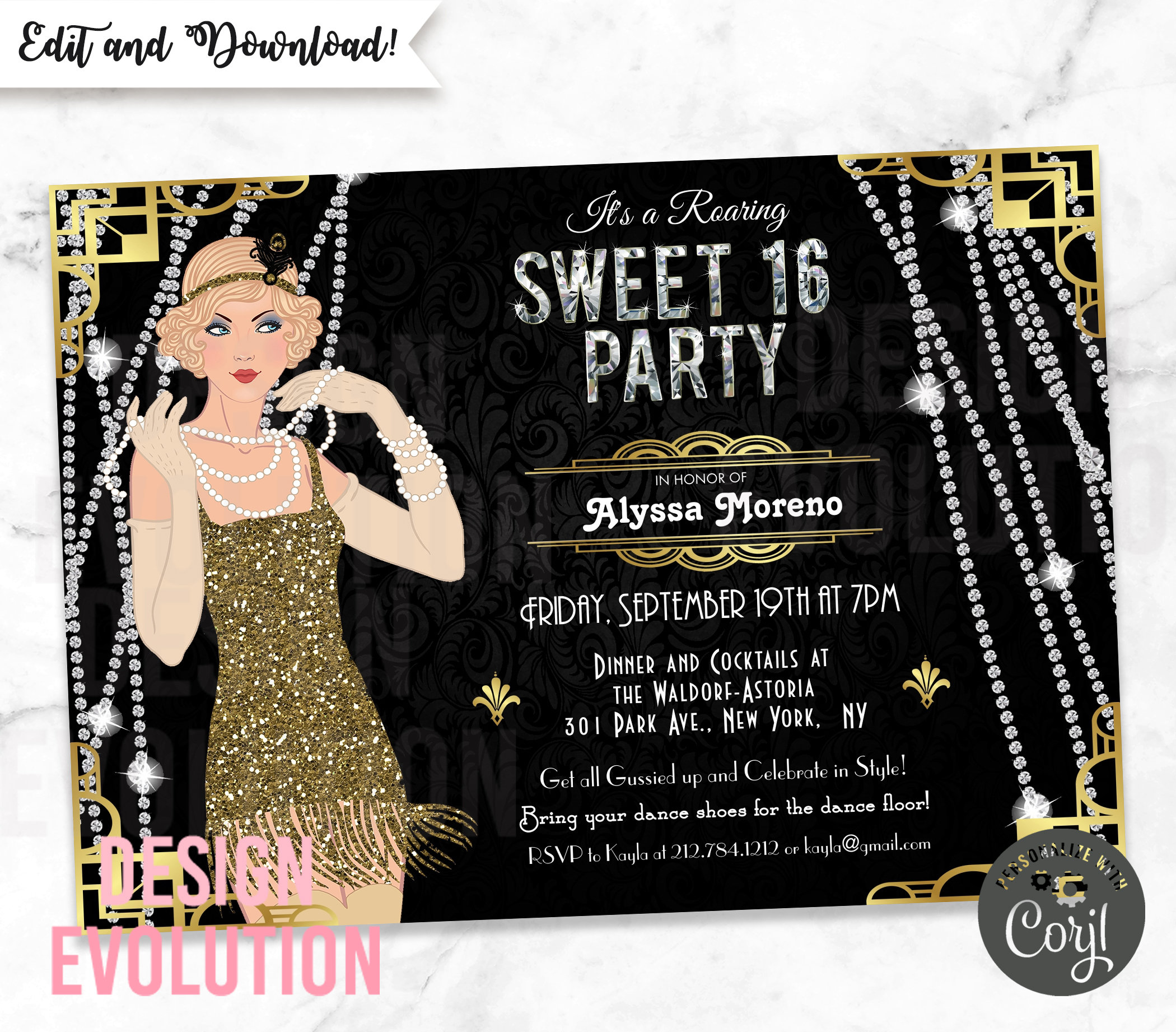 Flapper Party Invite