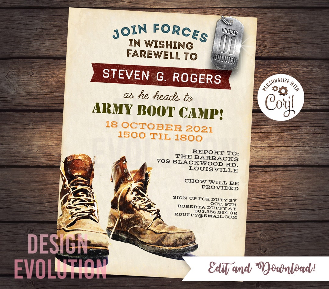 Military Farewell Invitation: Army, Navy, Air Force, Marines (digital ...