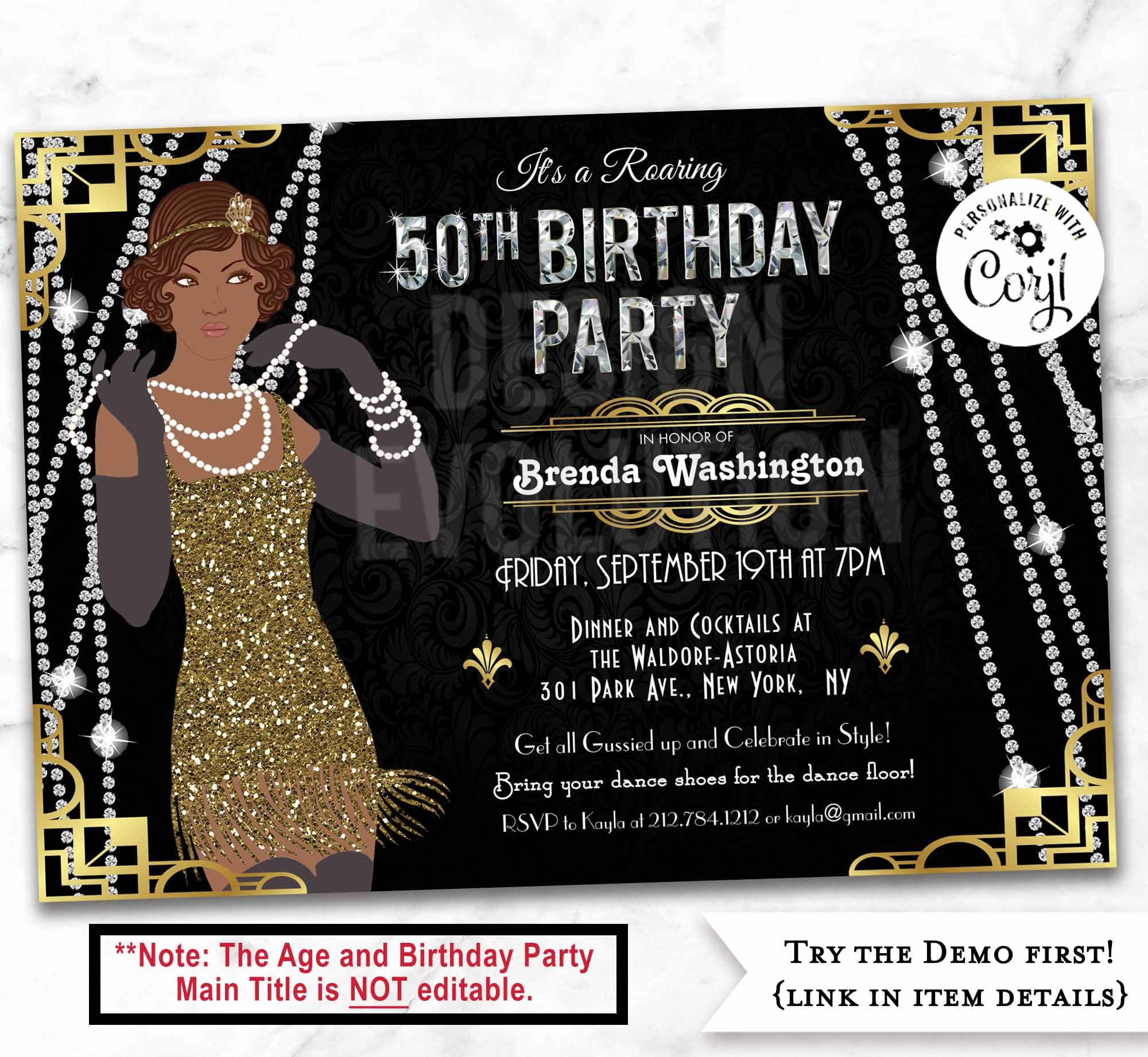 Speakeasy Party Invitations