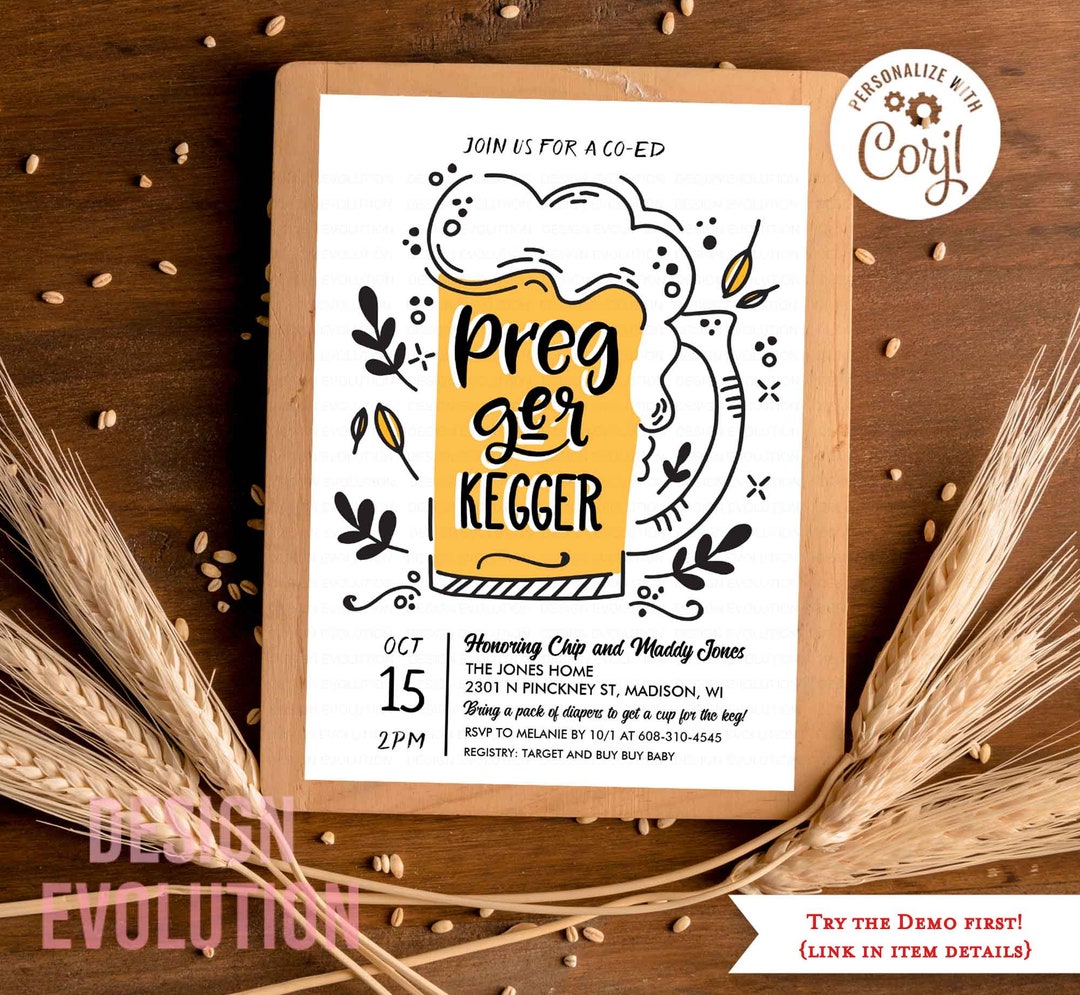 TRY DEMO FIRST Pregger Kegger Baby is Brewing Beer Mug Coed Co-ed ...