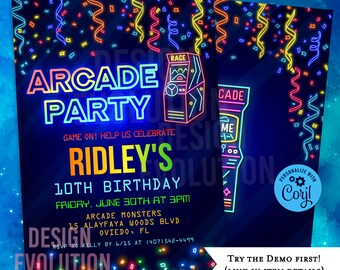 Arcade Birthday Banner Happy Birthday Arcade Banner 10th - Etsy