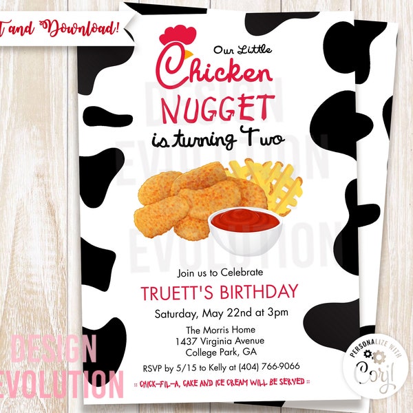 First Birthday Nugget Invitation - Etsy
