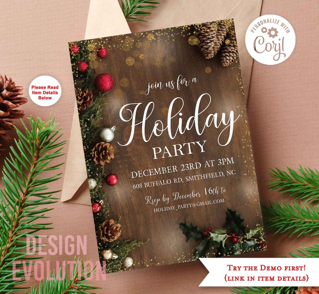 TRY DEMO FIRST - Holiday Winter Christmas Party Lights Pinecone ...