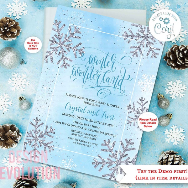 Snowflake Birthday Invitation - Etsy