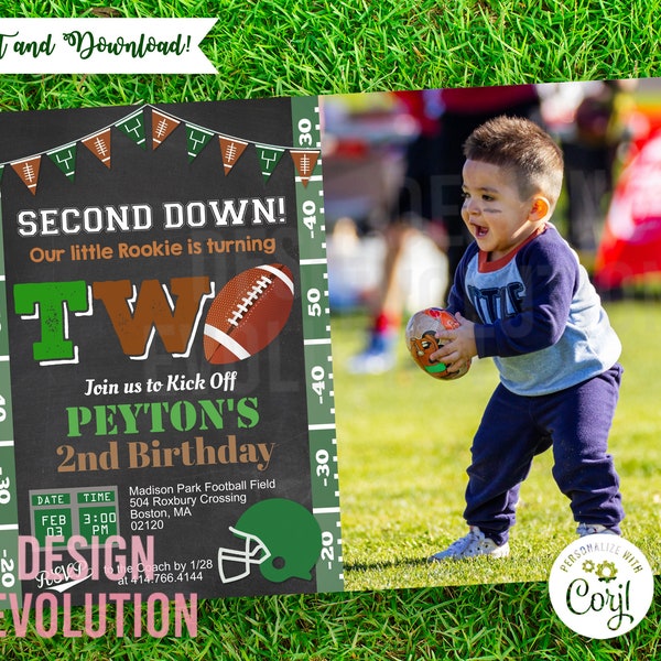 Second Down Football Invitation - Etsy