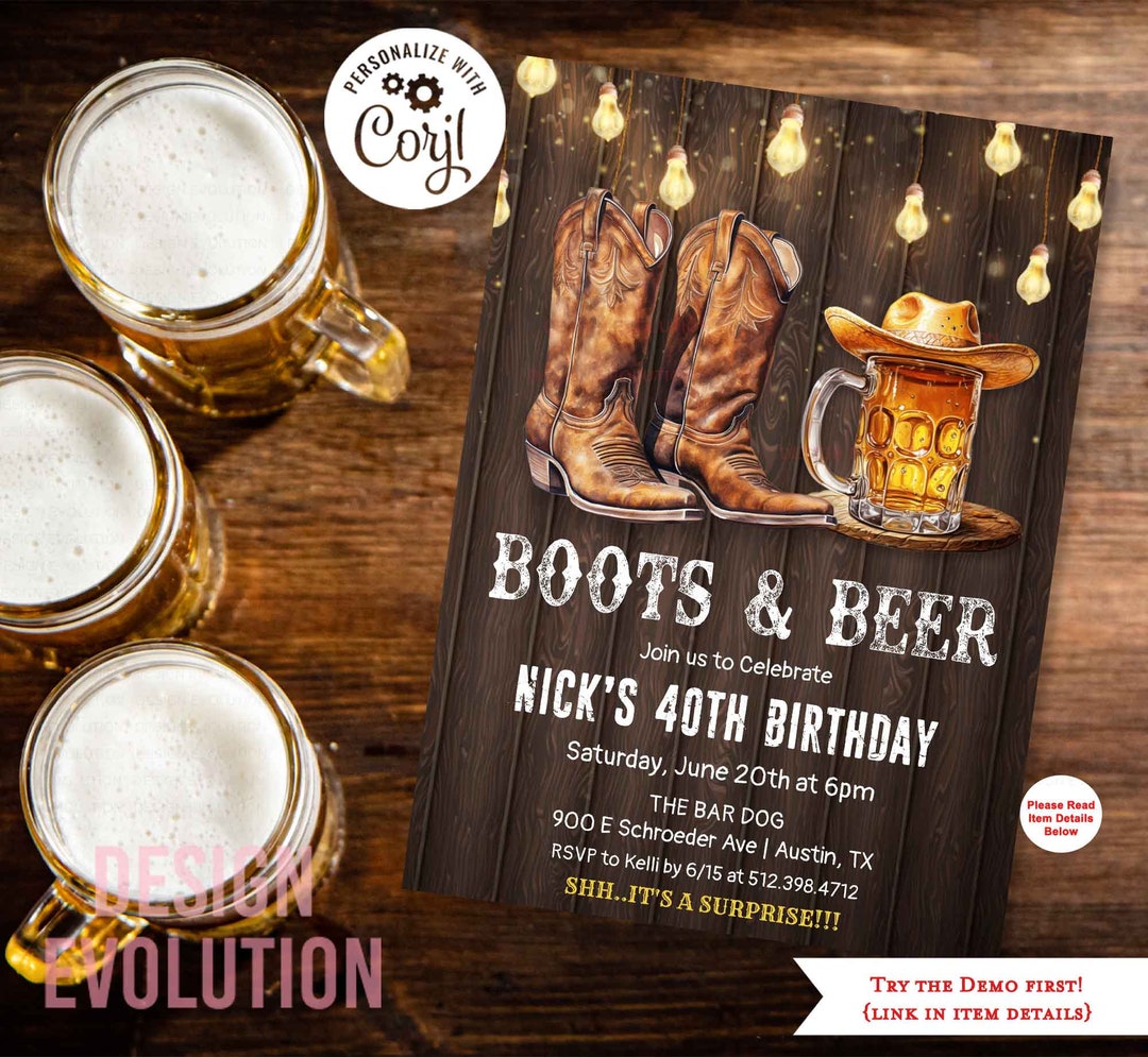 TRY DEMO FIRST - Boots and Beer Cheers and Beers Beer Mug Cowboy Boots ...