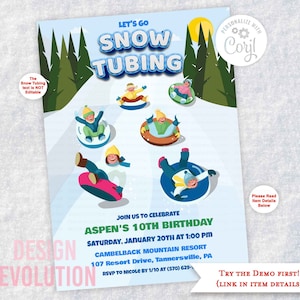 TRY DEMO FIRST Snow Tubing Birthday Party Winter Sports Activities ...